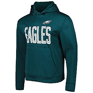 NFL Youth 8-20 Huddle Up Team Color Performance Primary Logo Pullover Hoodie (14-16, Philadelphia Eagles)