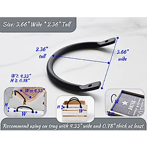 Livale Black Metal Tray Handles Pack of 6 - Metal Handles for Charcuterie Boards, Wooden Serving Trays, Farmhouse Wood Box, Cutting Board in Kitchen Organization