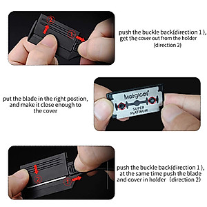 Yintal Men Shaving Straight Razor,Barber Tools Salon Manual Shaver Beard Hair Trimmer razors,Metal Replaceable Blades Clipper Holder (Gold)