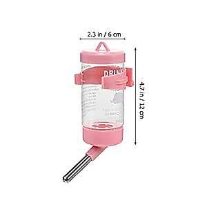 STOBOK 2Pcs Guinea Pig Water Bottle 80ml No Drip Small Animal Drinking Bottle Automatic Rabbit Water Feeder Hanging for Ferret Hedgehog Hamster Guinea Pig Chinchilla Pink