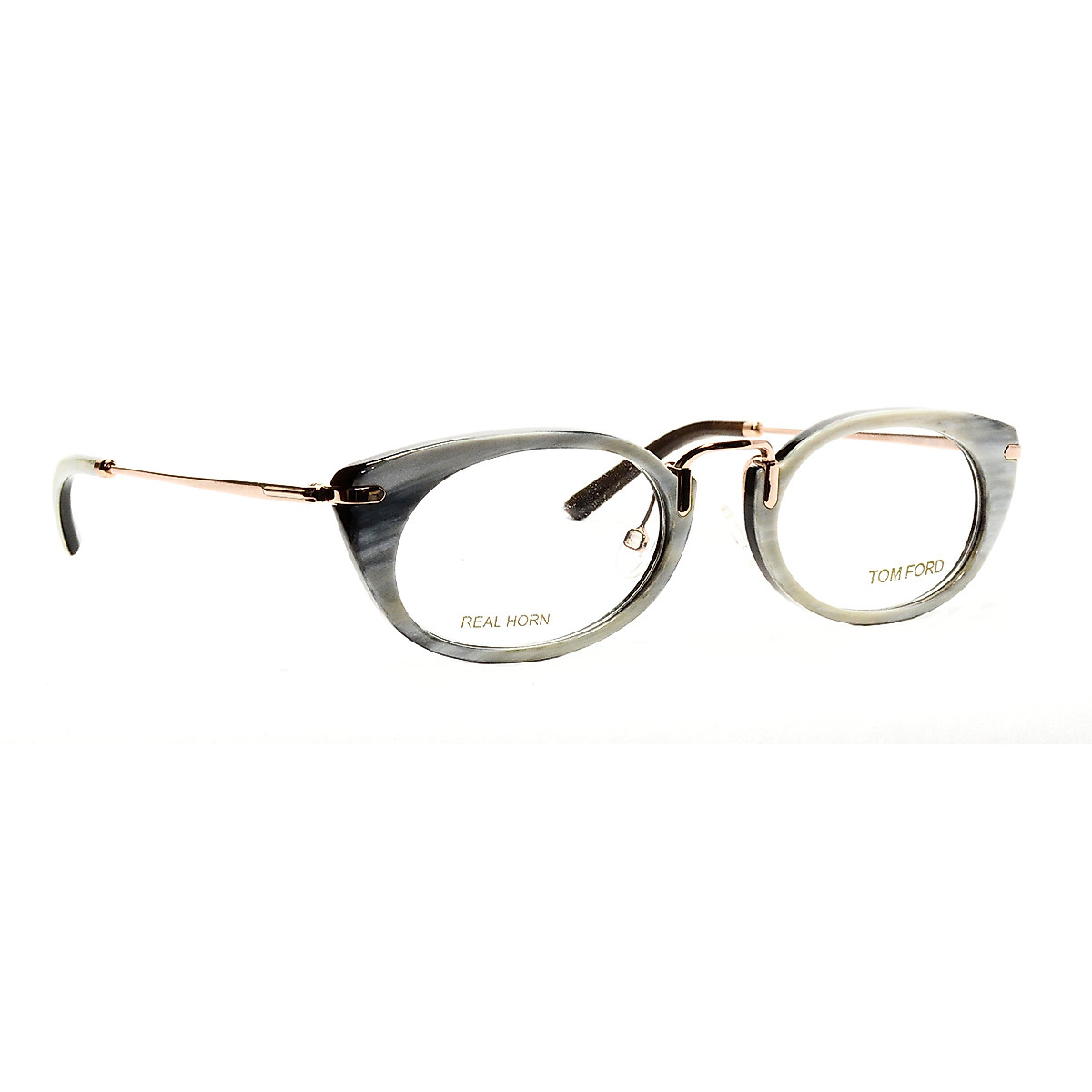 Tom Ford Oval Eyeglasses TF5257 028 Size: 50mm Ivory Buffalo Horn/Gold Plated 5257