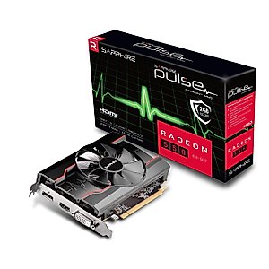 Sapphire Technology, Sapphire 11268-21-20G Radeon Pulse RX 550 2GB GDDR5 64-bit HDMI DVI-D DP OC (UEFI) PCI-E Graphics Card (Renewed)