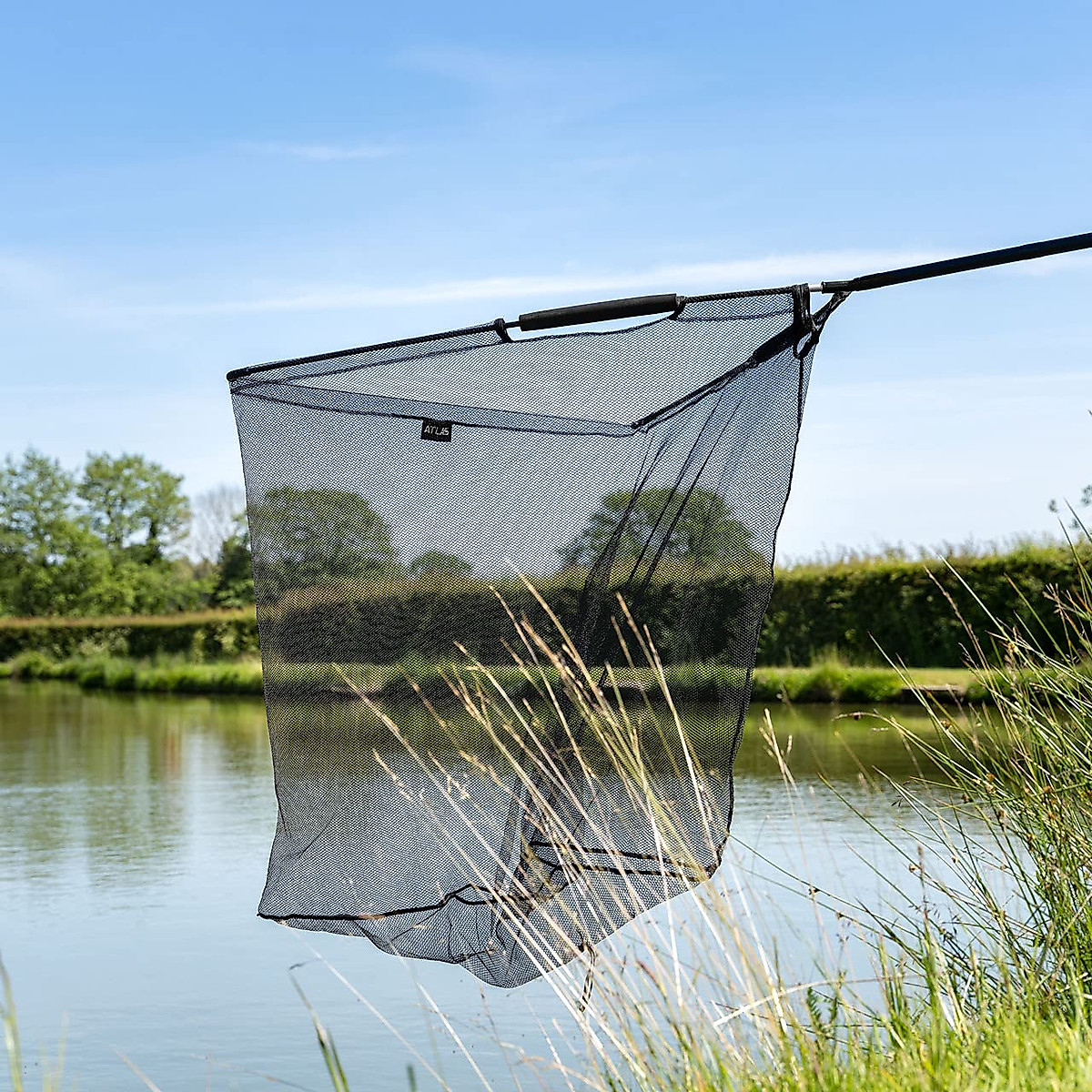 ATLAS 42 Inch Landing Net - Fishing Landing Net | 2-Part Carp Fishing Net | Carbon Handle Fishing Net | Long-Lasting Landing Net | Carp Fishing Accessories