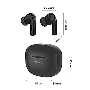 Nokia Go Earbuds+ True Wireless Earbuds TWS-201BK - Portable Bluetooth 5.0 in-Ear Headphones with Touch Control - Comfortable Fit, Voice Assistant-Enabled, 26 Hours Use with Charging Case - Black