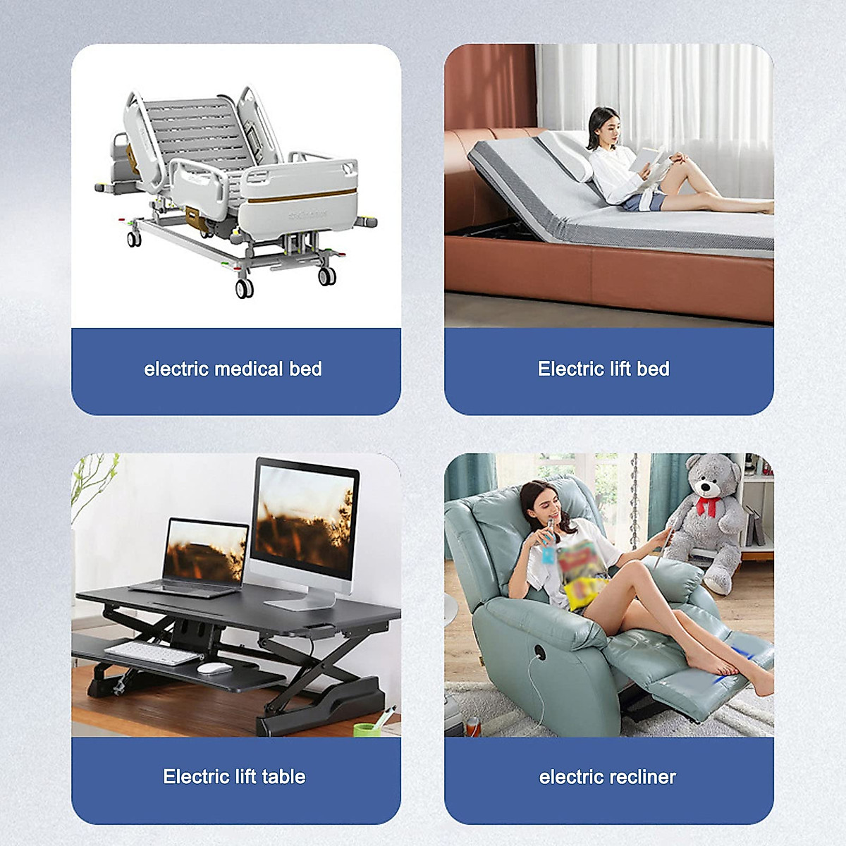 Lifting Bed Controller, Hospital Bed Remote Control 6 Button Remote Hand Control Controller with 8 Pin Plug Replacement Lift Chair or Power Recliner Hand Control Compatible with Pen faders and contro