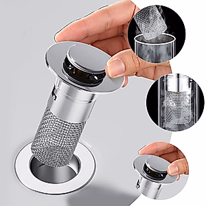 Kichvoe Wash Basin Drainer Sink Drain Plugs Kitchen Sink Drainer Plugs Bathroom Sink Stopper Sink Stopper Drainer Bathtub Cups Sink Hair Catcher Anti-blocking Substitute Brass Washbasin