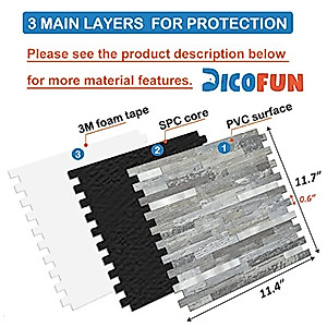 DICOFUN 10-Sheet Peel and Stick Backsplash Wall Tile, PVC Kitchen Backsplash Peel and Stick in Distressed Wood, 9.4 sq.ft