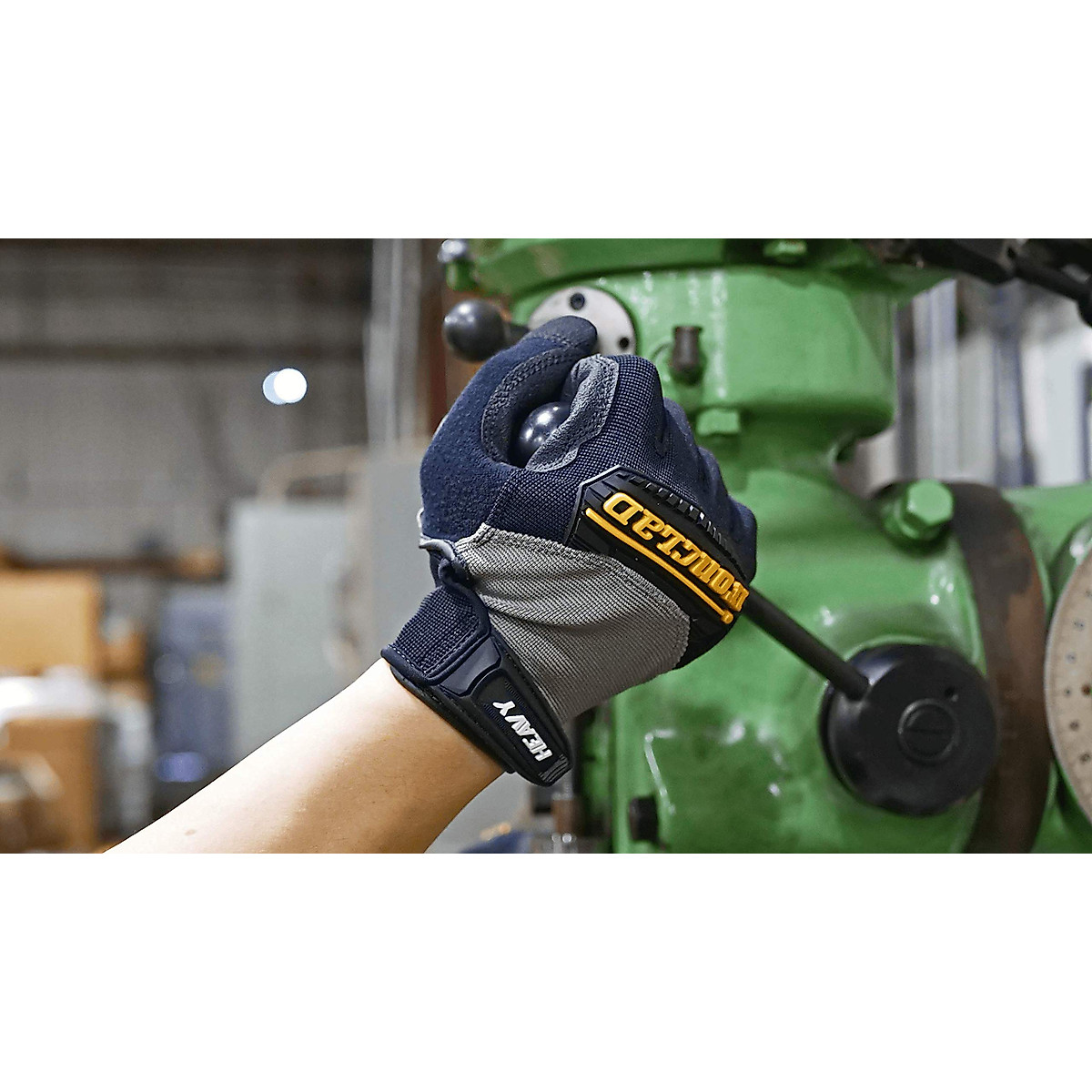 Ironclad Heavy Utility Work Gloves HUG, High Abrasion Resistance, Performance Fit, Durable, Machine Washable, (1 Pair), LARGE, Black & Grey