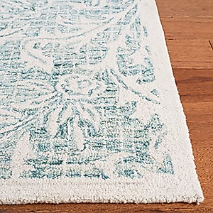 SAFAVIEH Micro-Loop Collection 5' Square Grey/Ivory MLP379F Handmade Premium Wool Area Rug