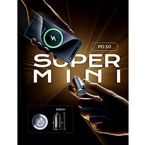 LISEN USB C Car Charger [54W] [Flush Fit] Cigarette Lighter Adapter USB Charger, 36W PD 3.0 2 Port Type C Car Adapter, iPhone Car Charger, for iPhone 15/14/13/12 Series, Samsung S23/S22/S21, iPad