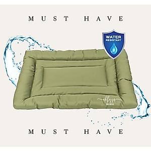 Ablissa Wooden Dog Crate with Waterproof Cushion, Modern Dog Crate Furniture Table, Indoor Dog Kennel with Double-Doors, Strong & Sturdy Dog House, Dog Cage for Small, Medium & Large Dogs