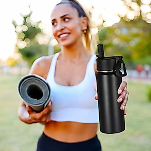 Volhoply 18oz Insulated Water Bottle Bulk 4 Pack,Kids Stainless Steel Water Bottles with Straw Lid,Wide Mouth Reusable Metal Thermos Bottle,Double Wall Vacuum Sports Flask Keep Hot and Cold(Mix,4 Set)