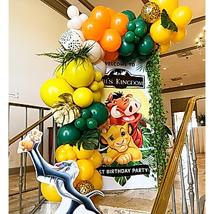 Lion King Theme Party Decoration Balloon Garland Set, Lion King Birthday Party Supplies, Latex Balloons for Lion King Theme Party Tropical Party Decorations Kids Baby Shower Birthday Party Supplies