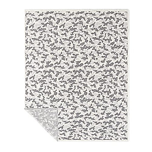 Crafted by Catherine Camouflage Print Cozy Knit Throw Blanket 60" x 70" Inches, Soft Comfy Decorative Throw for Couch Bed Sofa Travel, Camo Grey