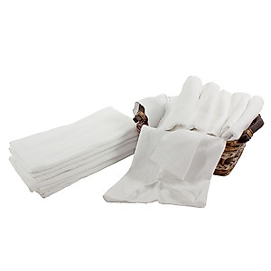 OsoCozy Bleached Birdseye Flat Cloth Diapers (6 Pack) - 27 x 27 Inches, One-Layer Flat Cloth Baby Nappies Made of Soft, Durable 100% Birdseye Weave Cotton…