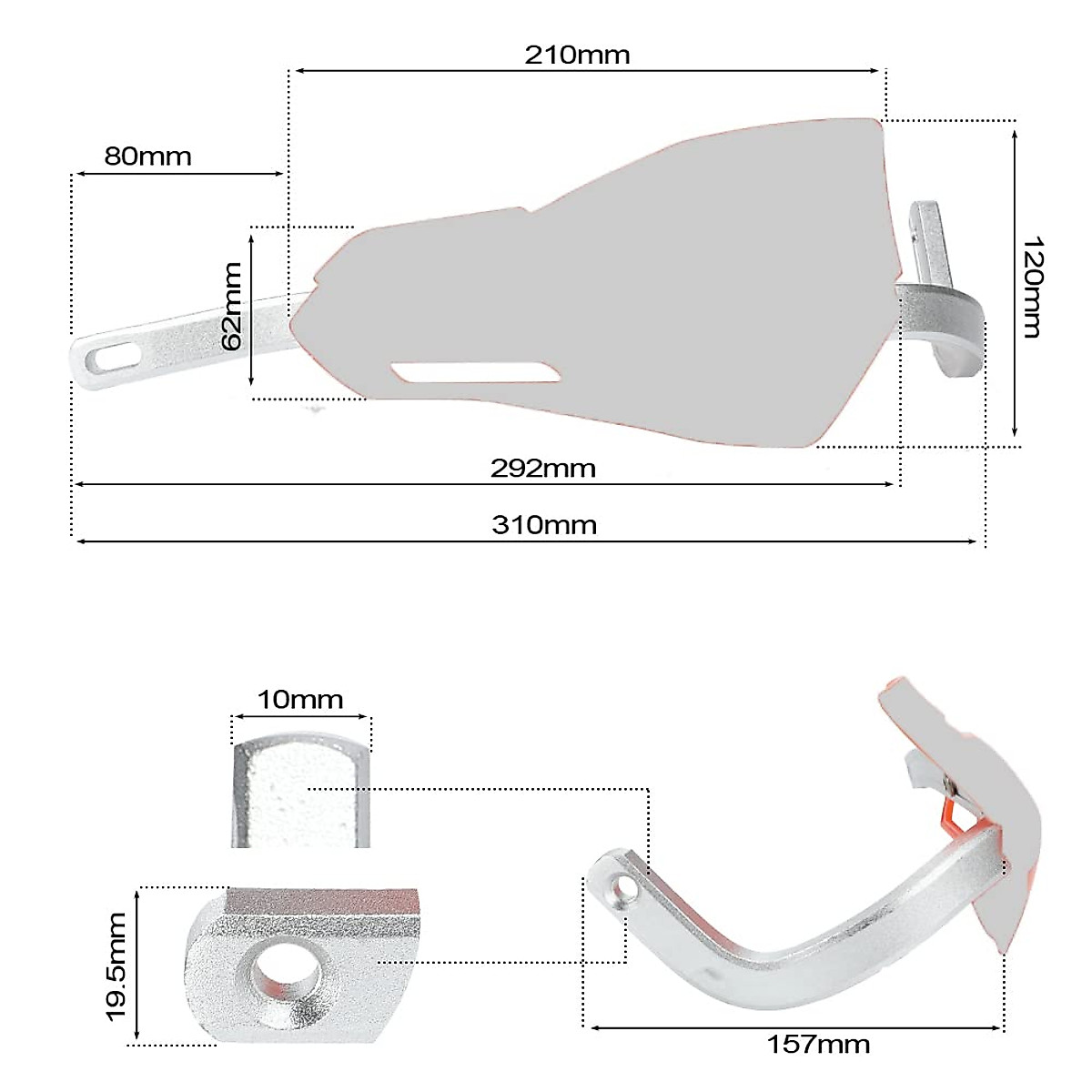 QXBER Hand Guards Dirt Bike Handguards For KLX RMZ CRF YZF SX EXC XCW SMR Dirt Bike ATVS Motocross Enduro, 7/8" 22mm and 1 1/8" 28mm Universal Fit for Motorcycle (black alloy-blue)