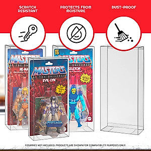EVORETRO Action Figure Display Case Compatible with Masters of The Universe (Motu) Origins Carded 5.5 inch Action Figure, Thick Sturdy Acid-Free Clear PET Protector, Will Last a Lifetime 10 Pack