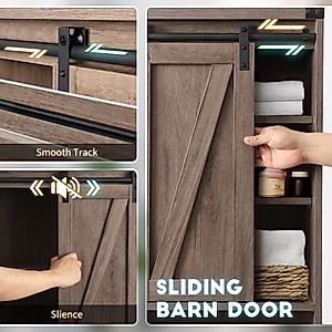 Homajor Over The Toilet Storage Cabinet,Over Toilet Bathroom Organizer,Above Toilet Storage Cabinet,Bathroom Storage Cabinet Over Toilet,with Adjustable Shelf,Sliding Door(Gray)