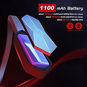 150H Playtime Neckband Bluetooth Headphones with LED Power Display, Bluetooth V5.3 Sweatproof Sport Headsets Stereo Sound, 7 EQ and Game Mode, USB-C Fast Charging, with Noise Cancelling Microphone