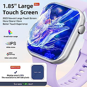 Hwagol Smart Watch,Bluetooth Call Smartwatch for Men Women,Monitor Heart Rate/Sleep/Blood Oxygen/Pedometer,Multiple Exercise Modes,Compatible with iOS and Android, 1.85-inch Screen Fitness Trackers