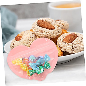 50 Pcs Heart Shaped Heart Shaped Bags Valentine Bag Heart Food Self Sealing Bags Heart Self Sealing Bags for Trinket Small Heart Shape Self Sealing Bags