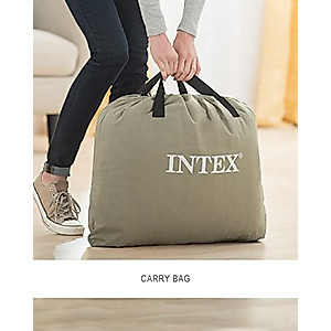 Intex 64739WB Dura-Beam Extra Raised Airbed: Queen Size – Built-in Electric Pump – 20in Bed Height – 600lb Weight Capacity - Maroon