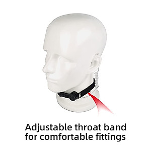 BANDARICOMM Tactical Throat Mic Headset for Military, Tactical Laryngophone Earpiece Covert Acoustic Earpiece for Kenwood, BaoFeng Walkie Talkie Two Way Radios Black