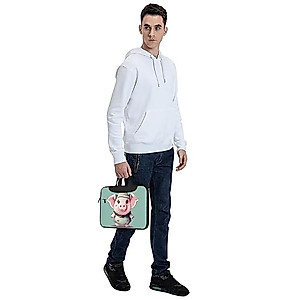 Cute Pig Laptop Bag 15.6 Inch, Business Briefcase Gifts For Men Women, Messenger Shoulder Bag With Strap