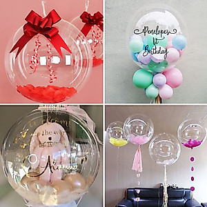 RUBFAC Bobo Balloons 45pcs, Bubble Balloons Clear Bobo Balloons, Large Transparent Balloon for Stuffing Wedding Birthday Party Decorations (10 Inch, 18 Inch, 20 Inch, 24 Inch, 36 Inch)