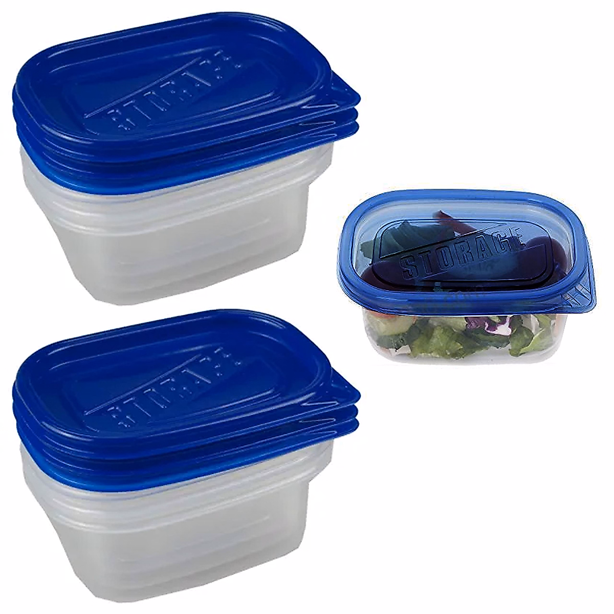 6 Pc Small Food Storage Container Meal Prep Freezer Microwave Reusable 9.5oz