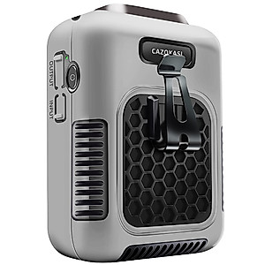 CAZOKASI 2023 Upgrade Waist Clip Fan Wearable Fan Portable Personal Body Fan Powerful 6000mAh Upto 24H Cooling and Heatstroke Prevention Fan (Gray)