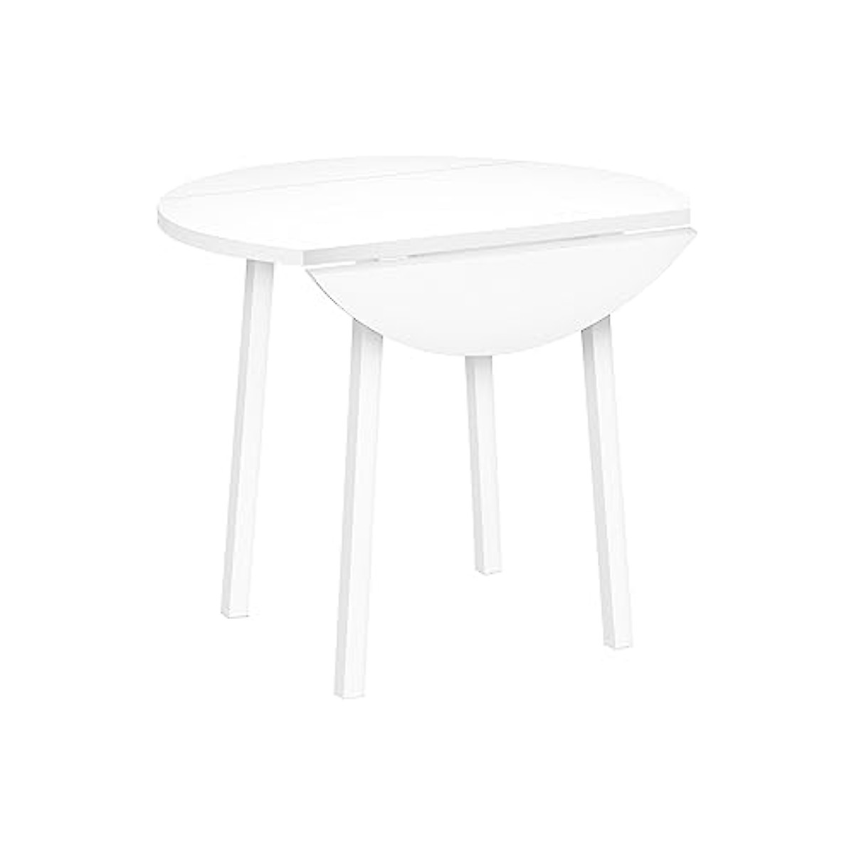 Monarch Specialties I 1011 Dining Table Set, 3pcs Set, Small, 35" Drop Leaf, Kitchen, White Metal and Laminate, Grey Fabric, Contemporary, Modern