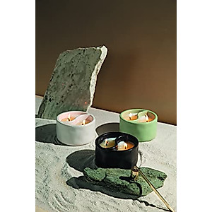 Paddywax Candles YY1004Z Yin & Yang Collection Scented Candle, 11-Ounce, White - Black Salt | Teakwood