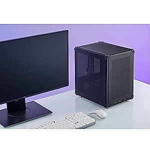 JONSBO C6 Black Mini MATX Mesh Case,Simple Compact Desktop Micro ATX Chassis,Upper Cover/Side Panel Tool-Free Open pc case, ATX Power Bite (L185mm Max.),Support 75mm CPU Cooler,GPU200-255m