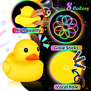 Deekin 10 Pcs 5 Inches Large Yellow Rubber Ducks Bulk Large Duck Bath Toy Squeak Rubber Duckie Bathtub Floating Bath Duck for Birthday Party Decoration Gift Swimming Pool (Bright)