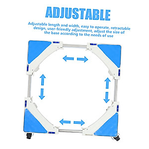 ADOCARN Shelf Frniture Moving Adjustable Base for Washer Fridge Stand Base Kitchen Appliance Movable Base Adjustable Washing Machine Stand Braces White Plastic Electrical Appliance Chassis