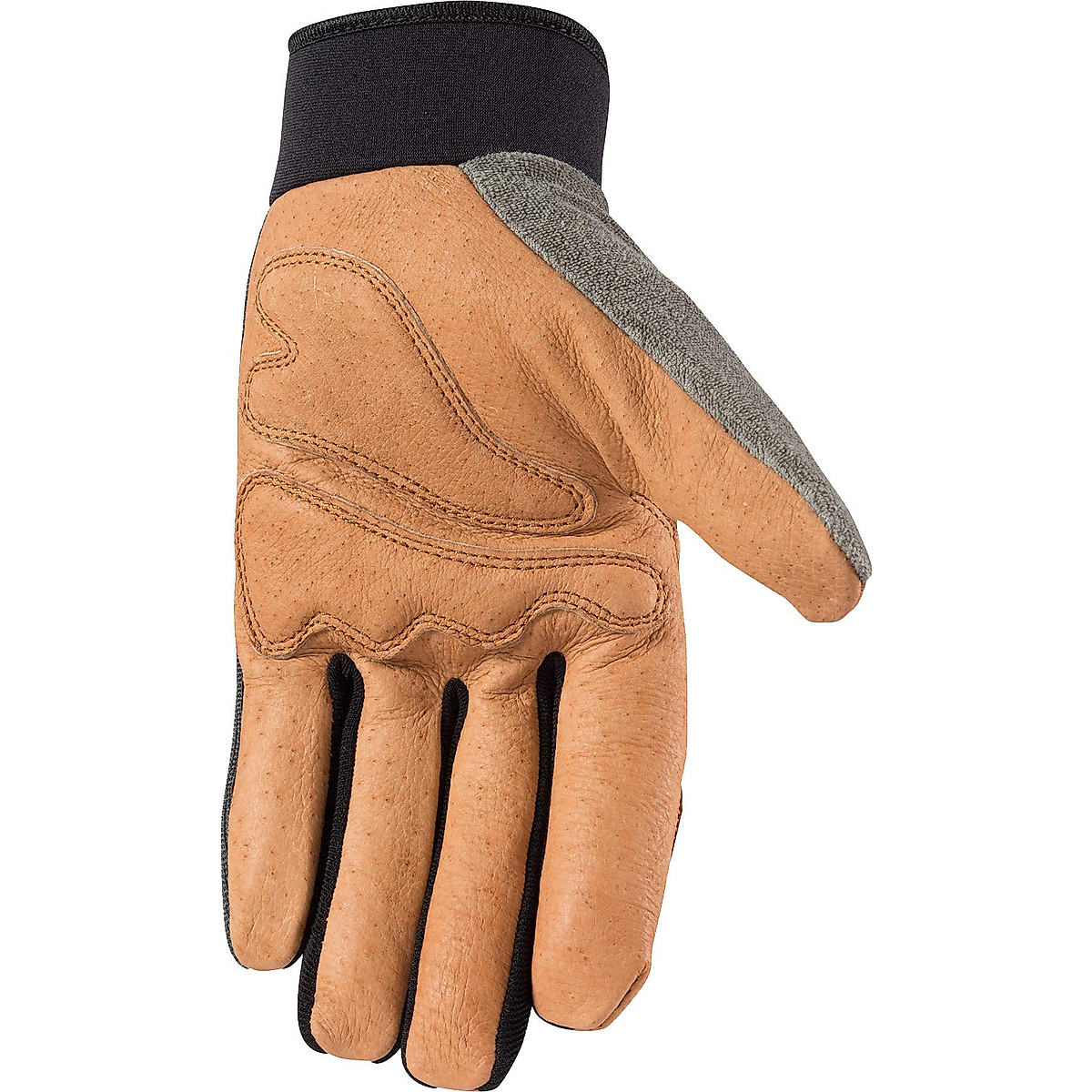 Wells Lamont Men's Heavy Duty Leather Palm Hybrid Spandex Work Gloves, Medium (3236M), Gray