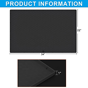 Under Sink Mats for Kitchen Waterproof - 34" x 22" Extra Thick Silicone Mat Bottom of Kitchen Sink Mat with Drain Hole, Cabinet Protection Kit with Under Kitchen Sink Mats & Shelf Liner for Drawers