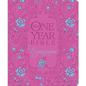 The One Year Bible Expressions NLT, Deluxe (Hardcover, Pink Flowers)