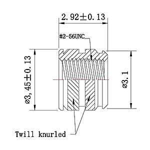 [initeq] #2#2-56 Threaded Heat Set Inserts for 3D Printing (20, Short)