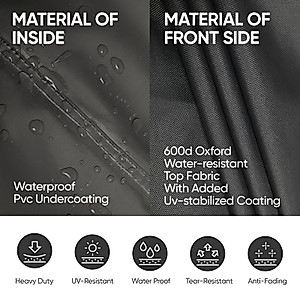 loriano Patio Furniture Covers Set, 3 Piece Outdoor Furniture Cover Waterproof, 600D Heavy Duty Lawn Furniture Covers Set Grey