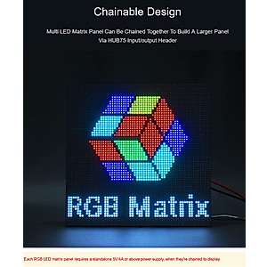 RGB Full-Color LED Matrix Panel Pitch 4mm Pixels 64×32 with 2048 Individual RGB LEDs Adjustable Brightness for use with Raspberry Pi etc @XYGStudy (RGB-Matrix-P4-64x32)