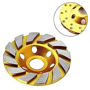 3pc-4 Inch Concrete Stone Ceramic Turbo Diamond Grinding Cup Wheel,12 Segs Heavy Duty Angle Grinder Wheels for Angle Grinder (3pcs)