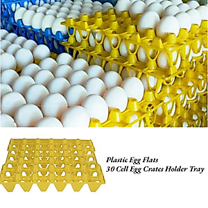 Yosoo 5PCS Egg Flats, Plastic Chicken Egg Cartons Stackable Reusable Egg Crates Holder Trays for Storage Transportation Each Holds 30 Eggs(#3)