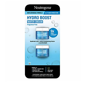 Neutrogena Hydro Boost Hyaluronic Acid Hydrating Water CREAM Daily Face Moisturizer for Dry Skin, Oil-Free, Non-Comedogenic Face Lotion, 1.7 fl. Oz 2 PACK