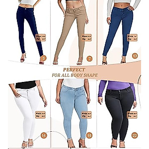 Women's Extreme Butt Lift Stretch Denim Jeans P46862SK Dark WASH 11