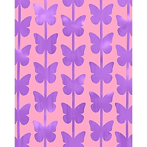 xo, Fetti Purple Butterfly Foil Curtain - Set of 2 | Bachelorette Party, Pastel Garden Birthday Decorations, Bridal Shower, Baby Shower, Fun Photo Booth