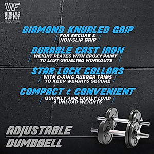 CAPHAUS Adjustable Dumbbells, 20lb, 25lb, 30lb, 52.5lb & 100lb Options, Exercise Fitness Equipment for Home Gym, Muscle Building & Core Fitness