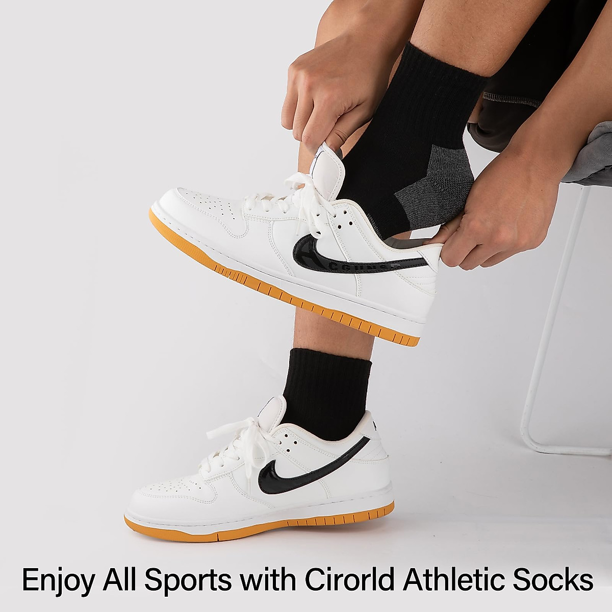 COOVAN Mens Ankle Athletic Socks Quarter Cushion Moisture Wicking Running Sports Work Socks 7 Pairs