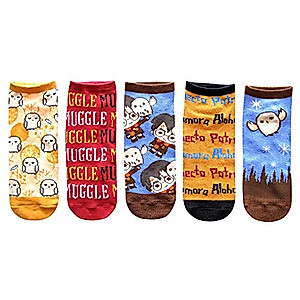 Hyp Harry Potter Hedwig Muggle Spells Juniors/Womens 5 Pack Ankle Socks Size 4-10